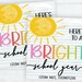 Back to School Gift Tag, Bright School Year, First Day of School ...