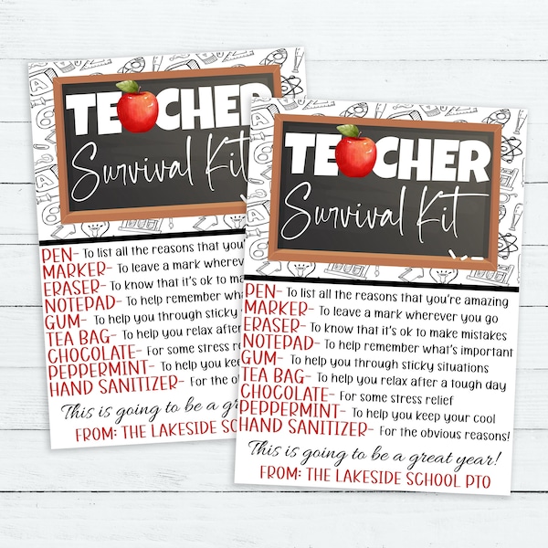 Teacher Survival Kit - Etsy