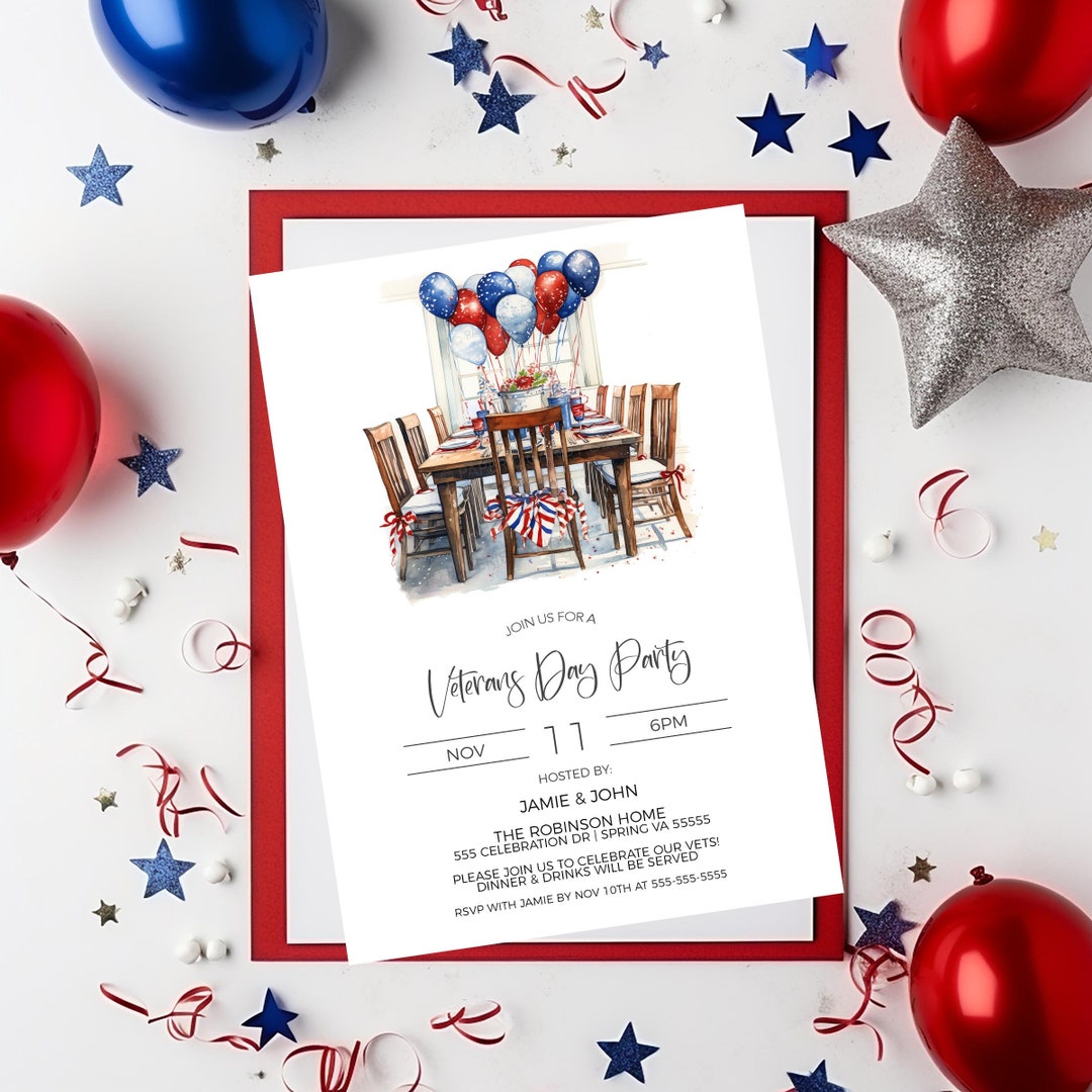 Veterans Day Dinner Invitation, Veterans Day Lunch Brunch Invite ...