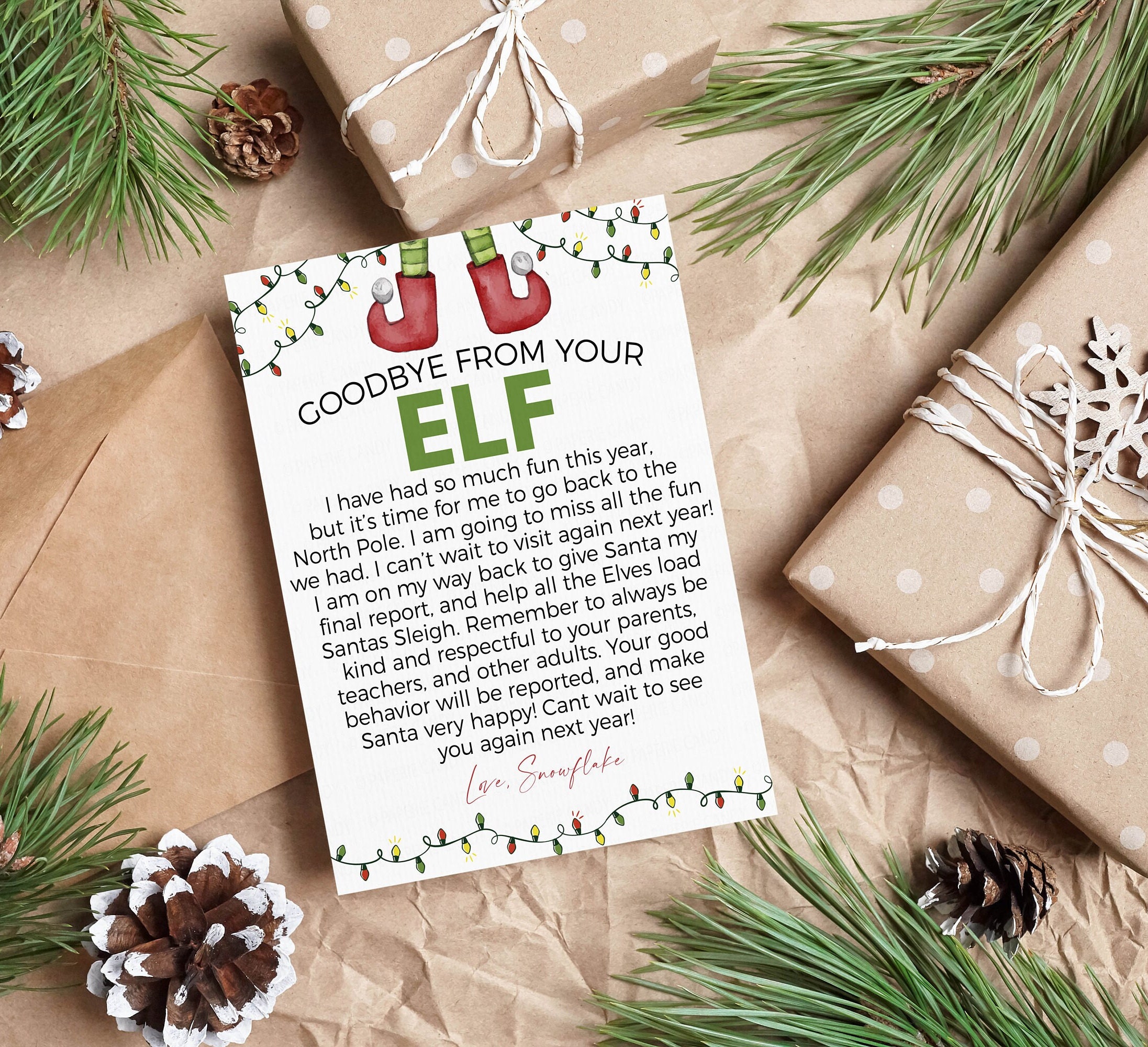 Editable Goodbye Elf Letter, Goodbye Note From Elf, Goodbye Elf Report ...