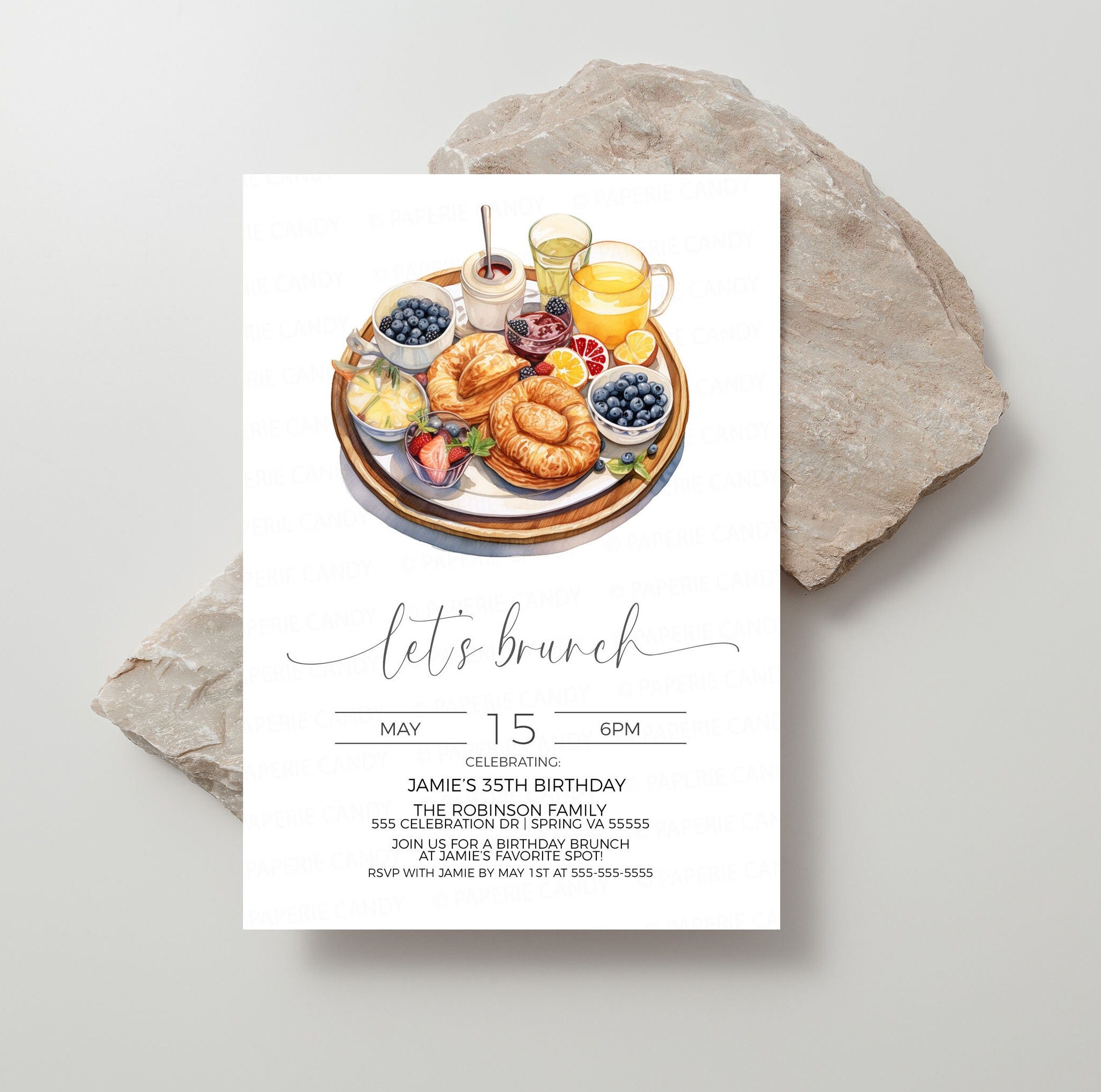 Brunch Invitation, Birthday Let's Brunch Invite, Staff Employee ...