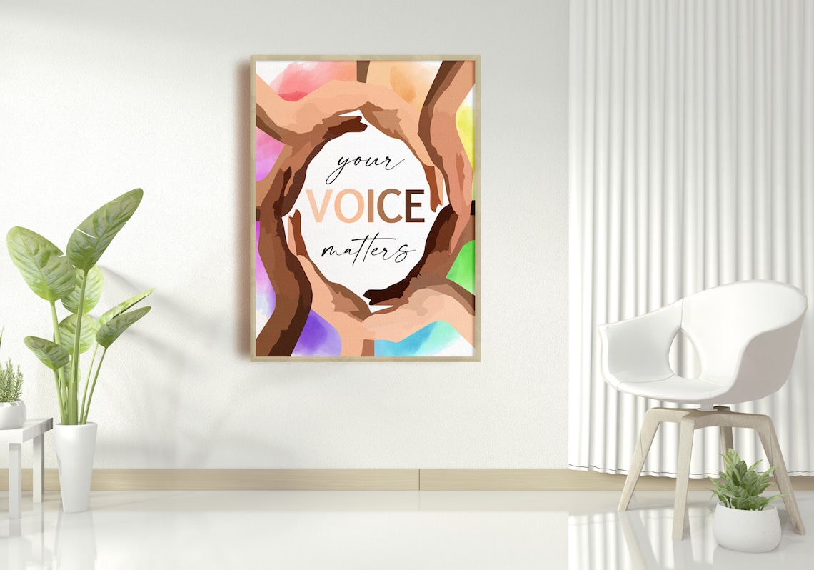 Diversity Poster Your Voice Matters Unity Inclusion - Etsy