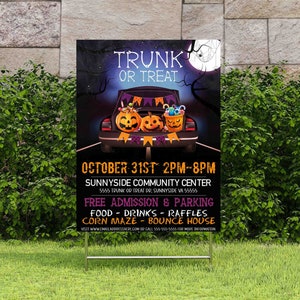Trunk or Treat Flyer Invitation, Halloween Fall Festival Event, School ...