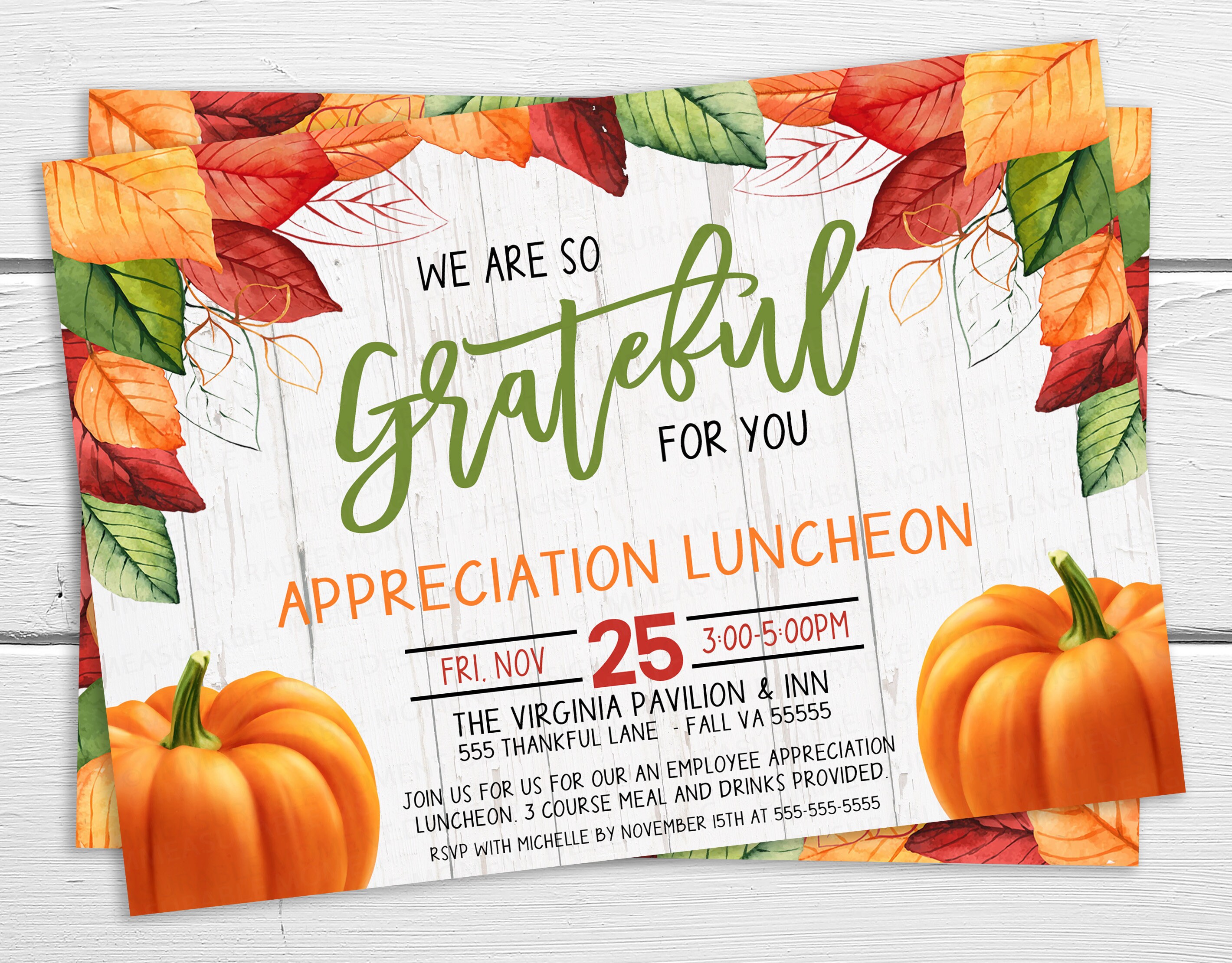 Fall Appreciation Invitation Employee Staff Volunteer School - Etsy