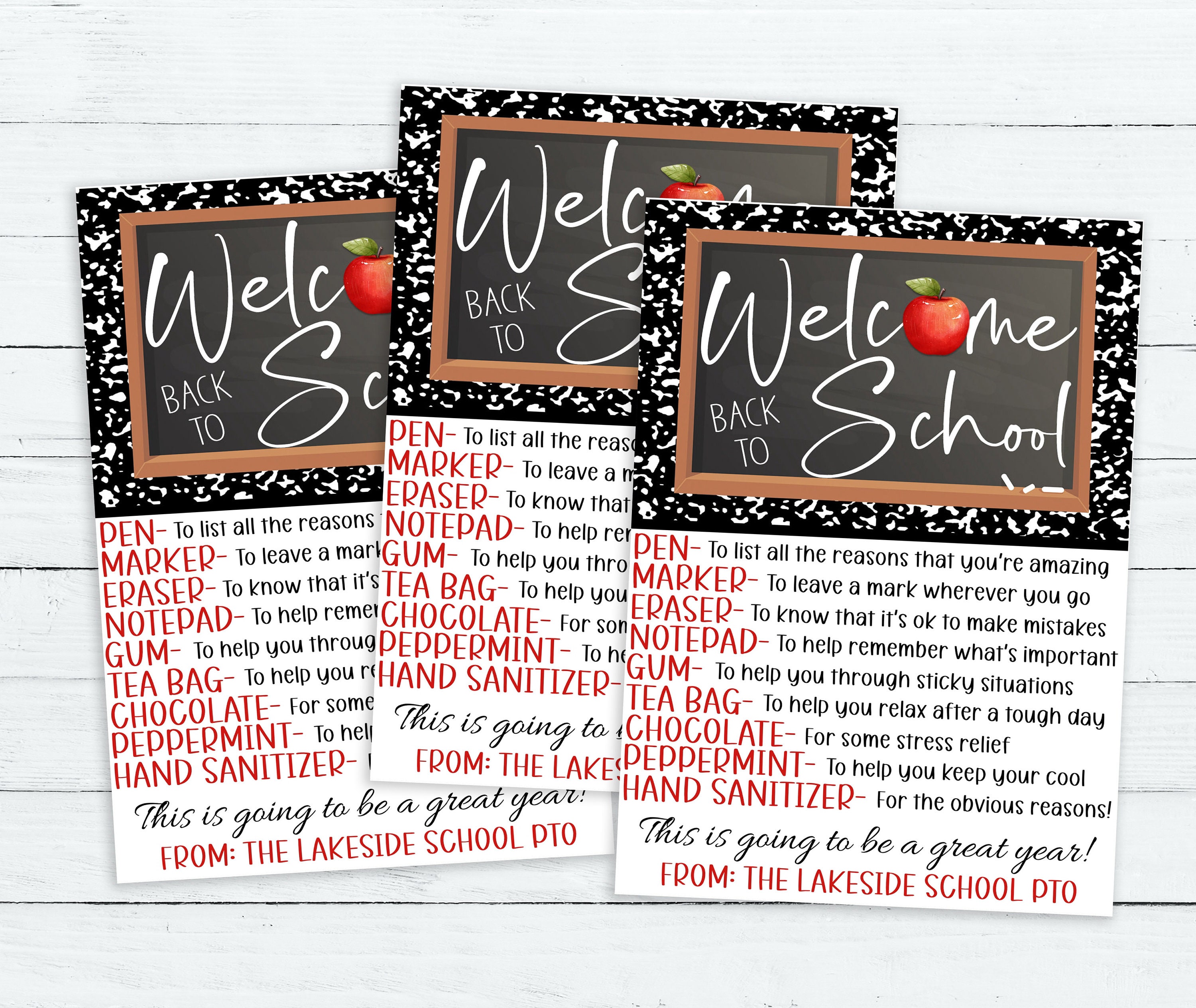 Back to School Survival Kit Gift Tag, Welcome Back First Day, Gift for ...