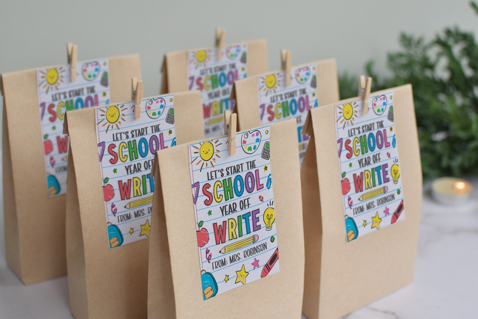 Back to School Gift Tags Let's Start the Year off Write - Etsy