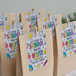 Back to School Gift Tags, Let's Start the Year off Write, School ...