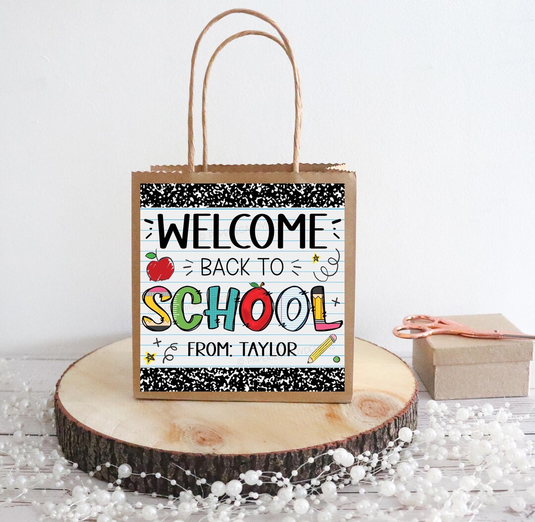 Welcome Back to School Gift Tag, First Day Label Favor, Gift for ...