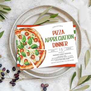 Pizza Appreciation Invitation, Pizza Party Invite, Client Staff ...
