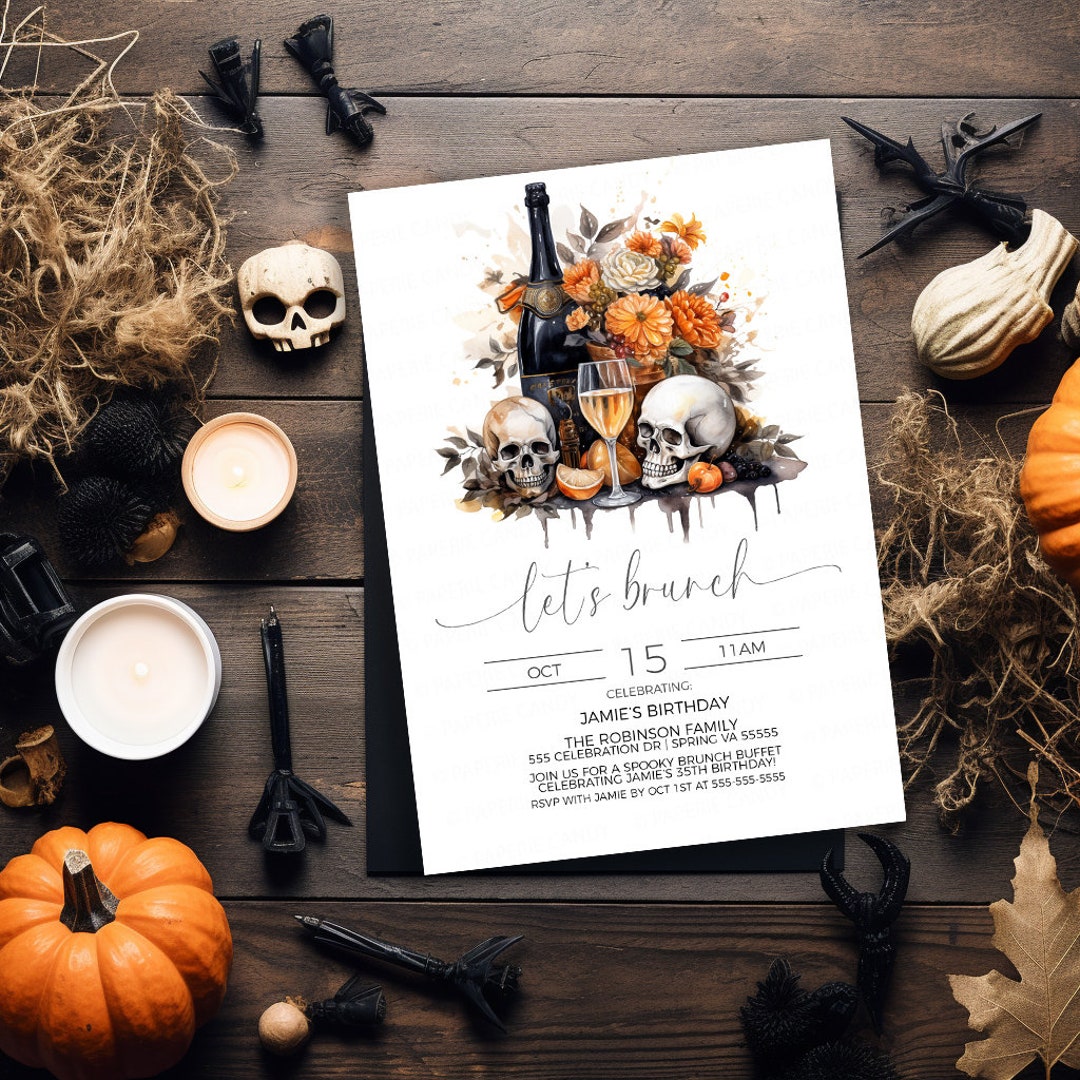 Halloween Brunch Invitation, Let's Brunch Invite, Halloween Birthday ...