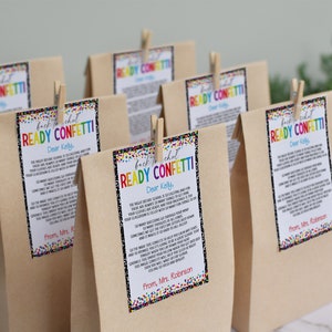 Editable Back to School Ready Confetti, First Day Jitters, Night Before ...