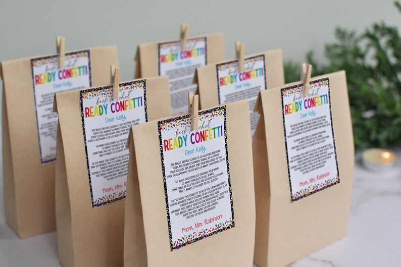 Editable Back to School Ready Confetti First Day Jitters - Etsy