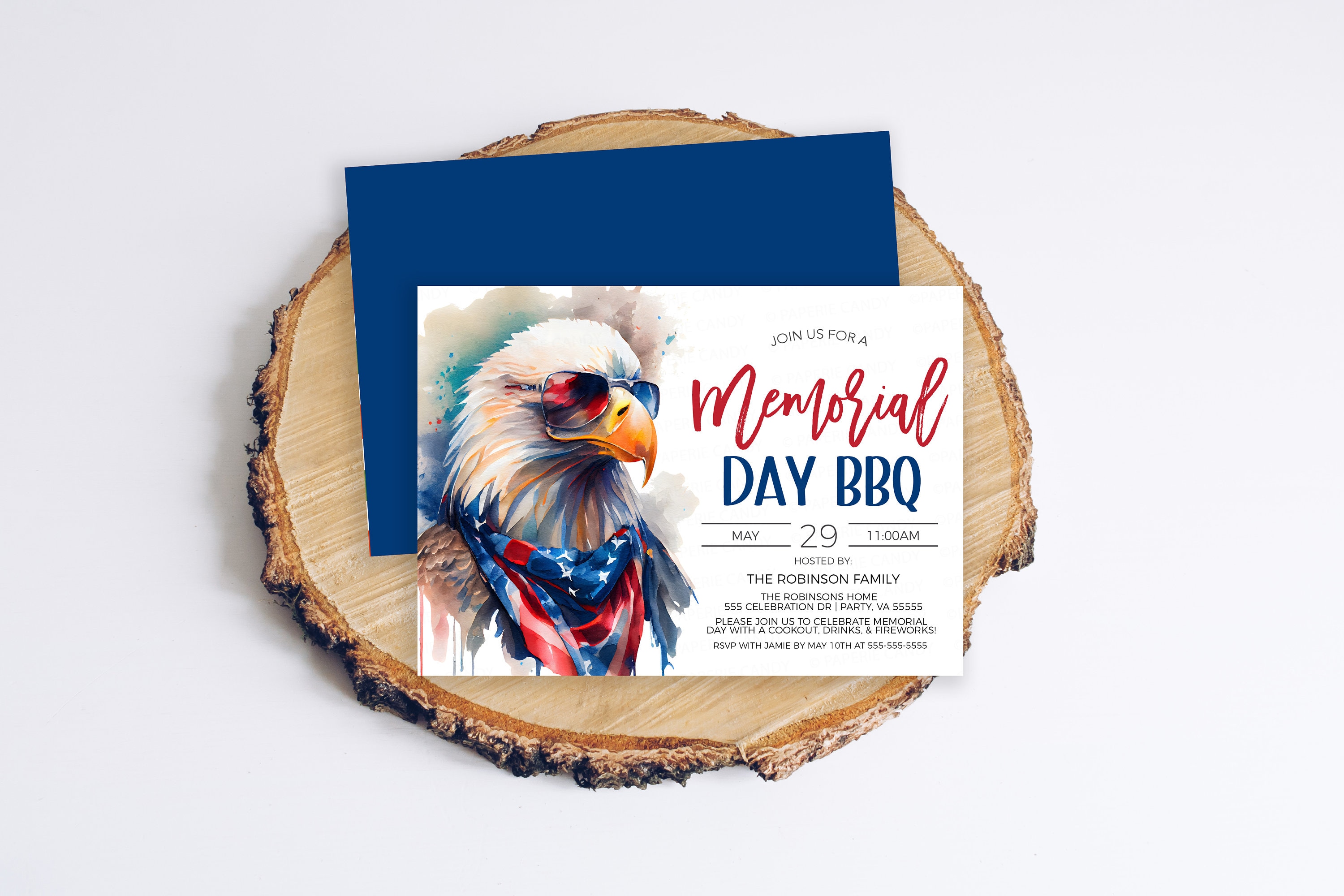 Memorial Day BBQ Invitation, Memorial Day Invite, Memorial Day Cookout ...
