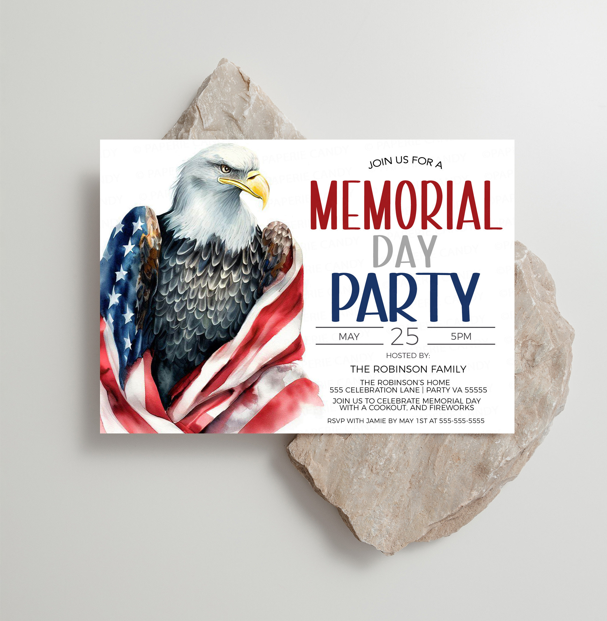 Memorial Day BBQ Invitation, Memorial Day Invite, Memorial Day Cookout ...