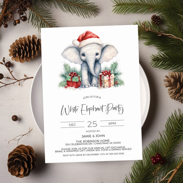 Elephant Invitation - Etsy