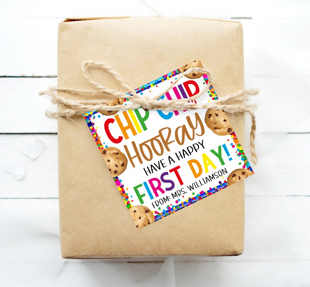 Cookie Back to School Gift Tags, Chip Chip Hooray First Day, Gift for ...
