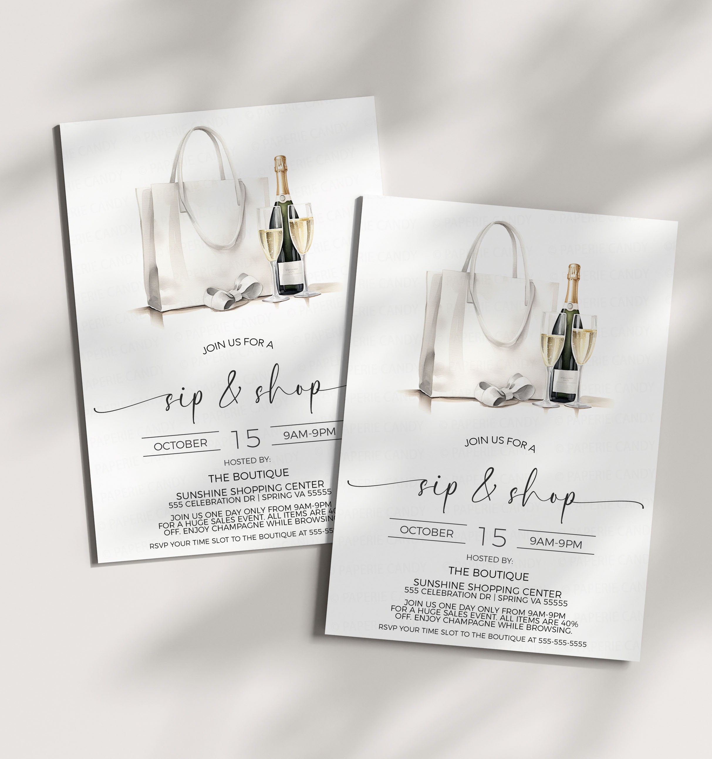 Sip and Shop Invitation Sip and See Invite Boutique Store - Etsy