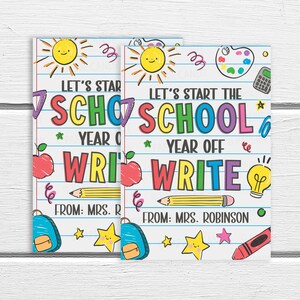 Back to School Gift Tags, Let's Start the Year off Write, School ...