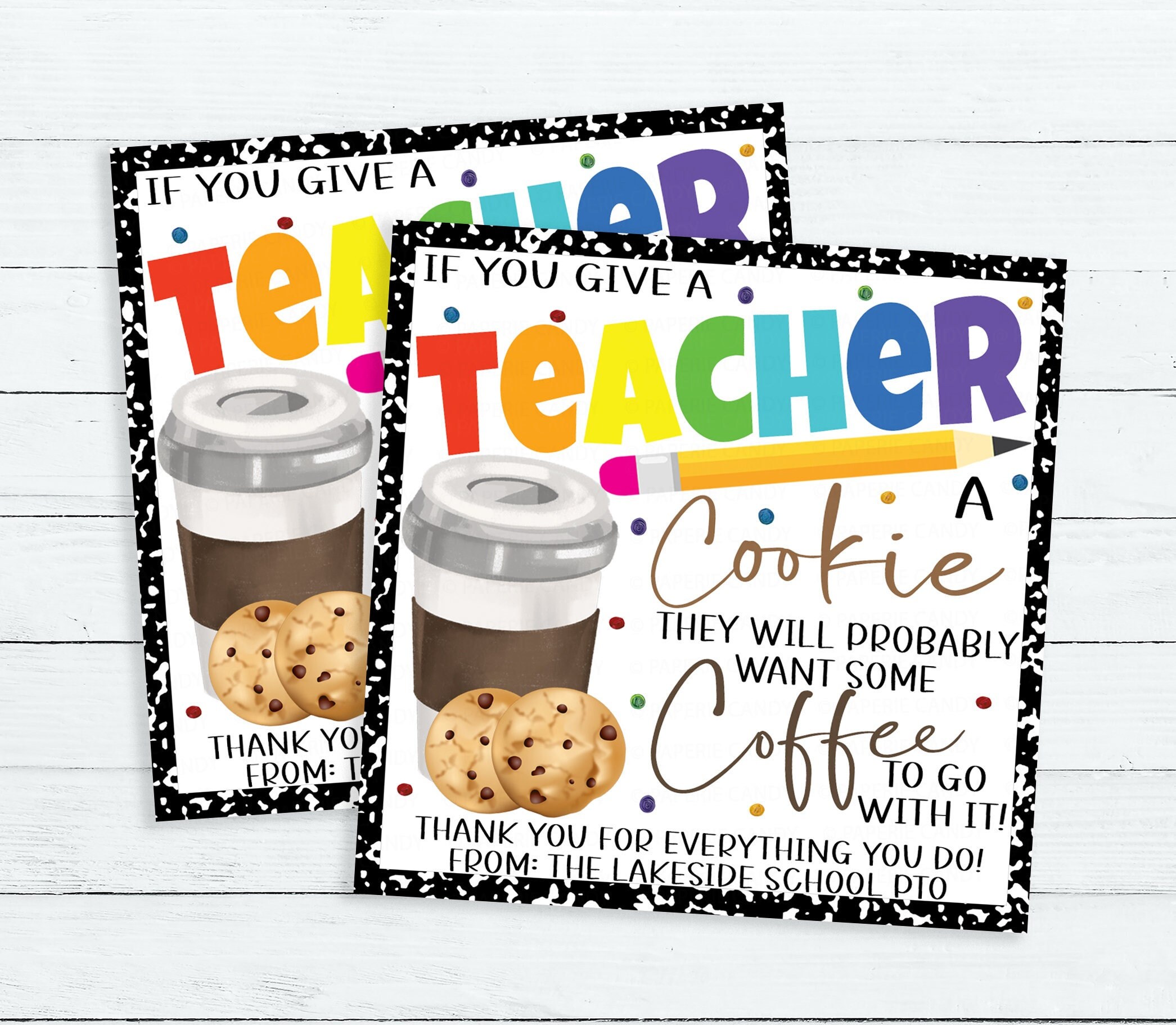 Teacher Appreciation Gift Tag If You Give A Teacher A Cookie - Etsy