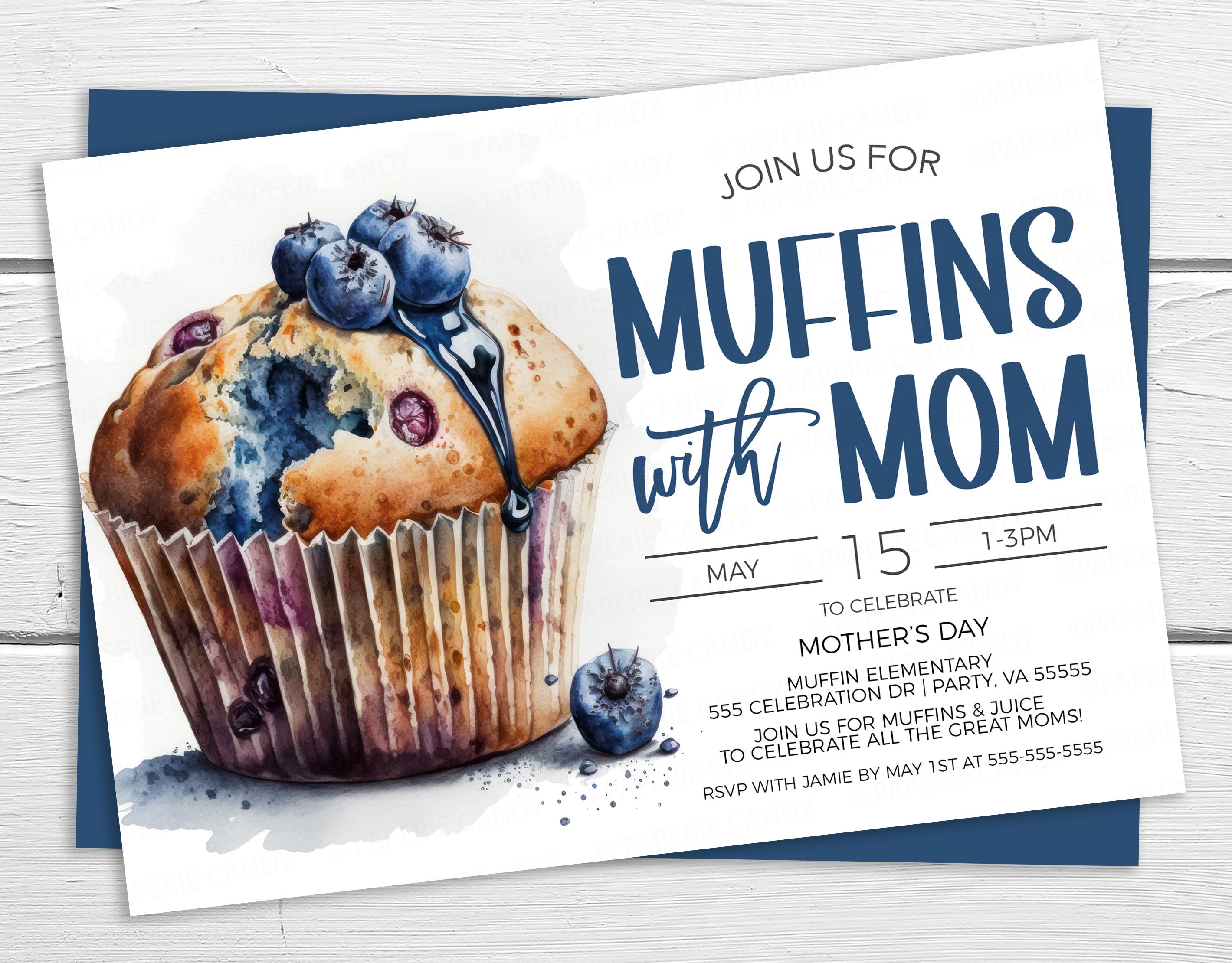 Muffins With Mom Invitation Mother's Day Muffin Invite - Etsy