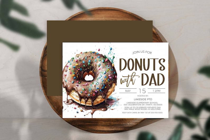 Donuts With Dad Invitation Father's Day Donut Invite - Etsy