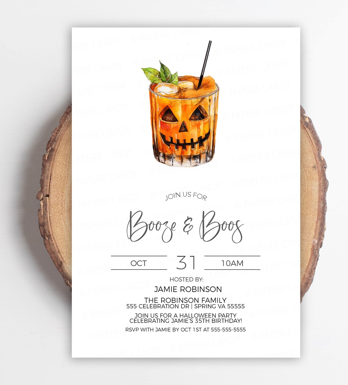 Halloween Booze and Boos Invitation, Cocktail Costume Party Invite ...