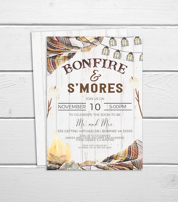 Bonfire S'more Invitation Fall Autumn Couples Shower - Etsy