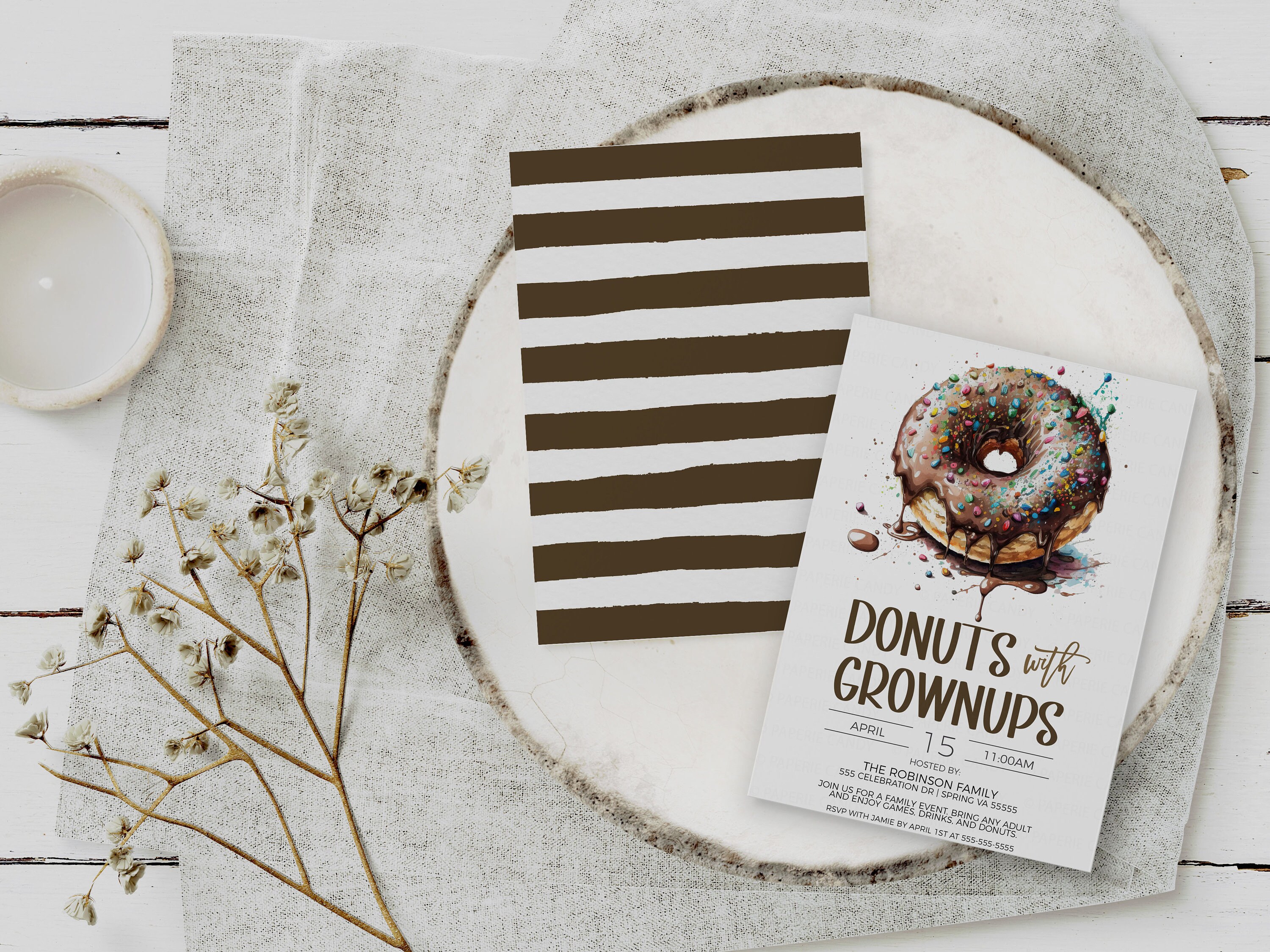 Donuts With Grownups Invitation Family Donut Invite School - Etsy