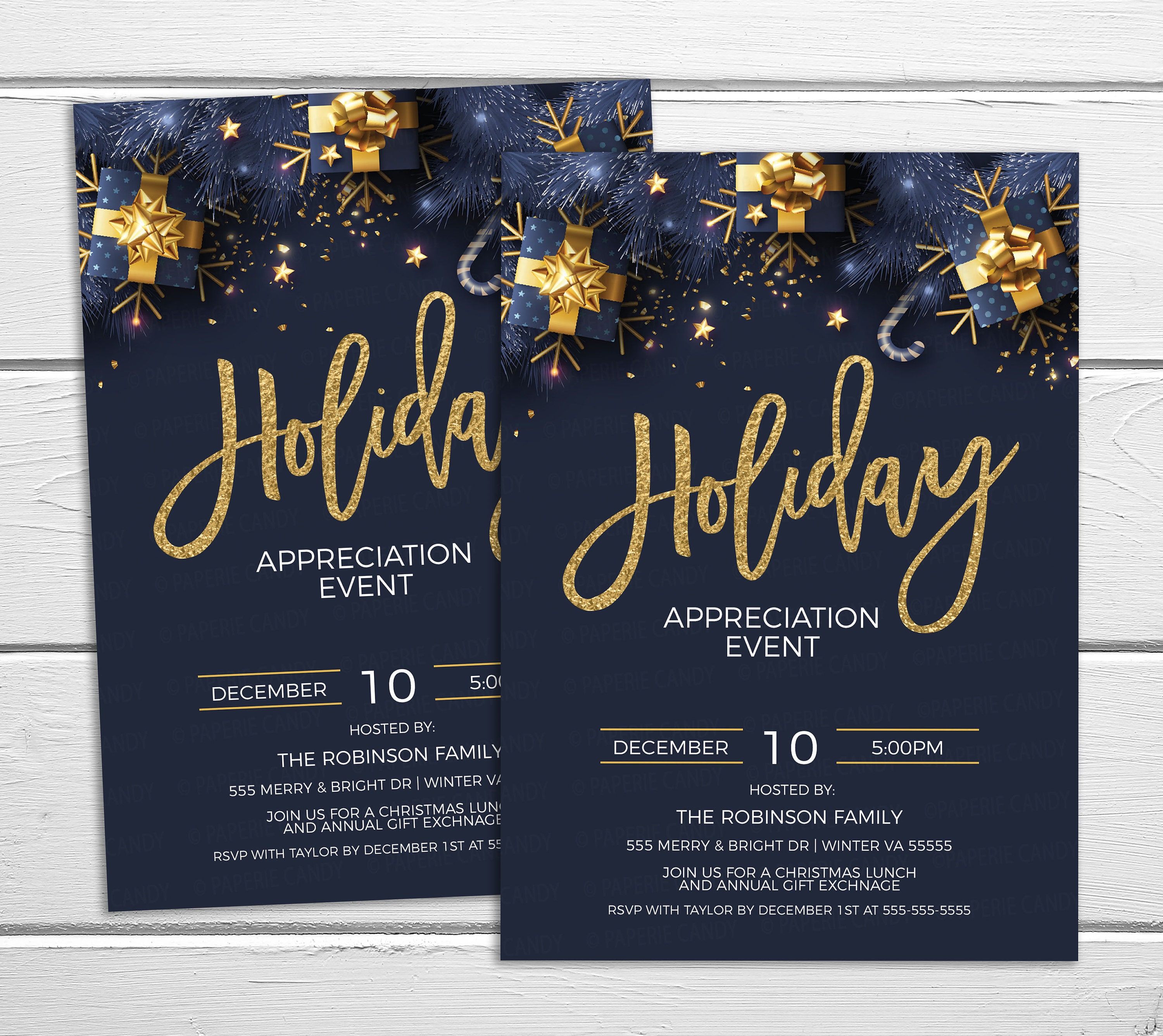 Editable Holiday Appreciation Party Invitation Company - Etsy