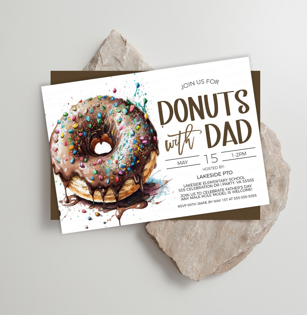Donuts With Dad Invitation, Father's Day Donut Invite, Father's ...