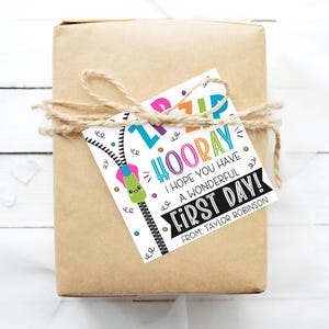 Back to School Zipper Gift Tags, Zip Zip Hooray It's the First Day ...