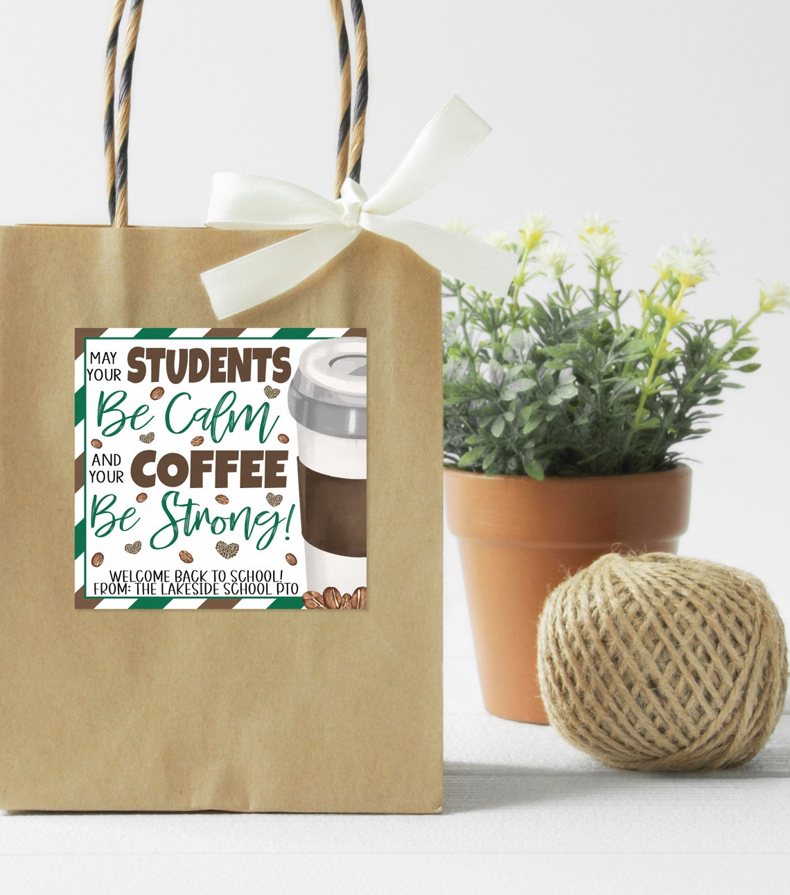 Back to School Coffee Gift Tag, Coffee Strong Students Calm, First Day ...