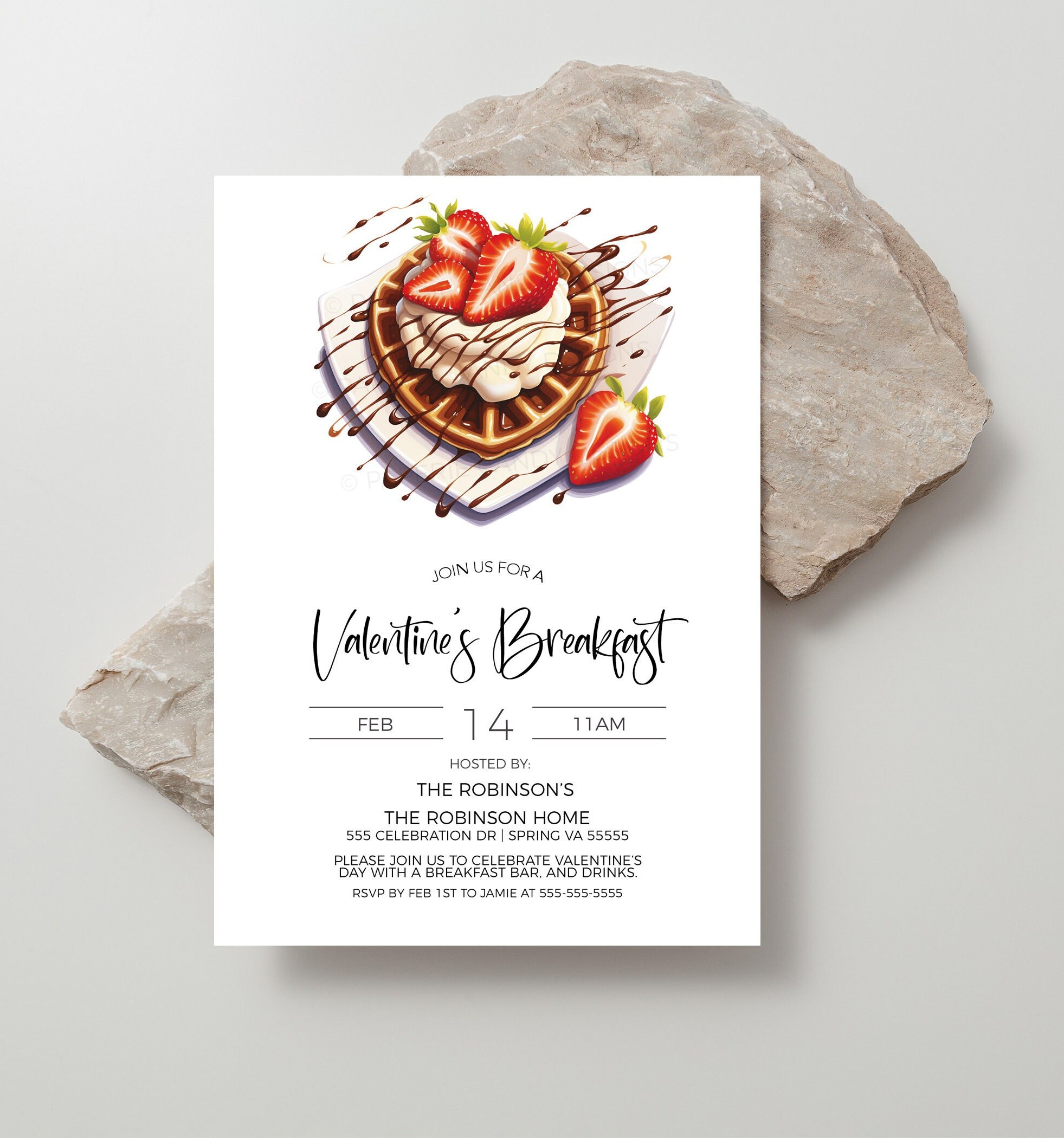Valentine's Day Breakfast Invitation, Editable Galentine's Brunch ...