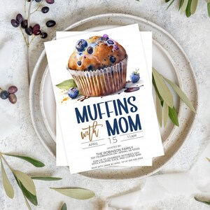 Muffins With Mom Invitation, Mother's Day Muffin Invite, Mother's ...