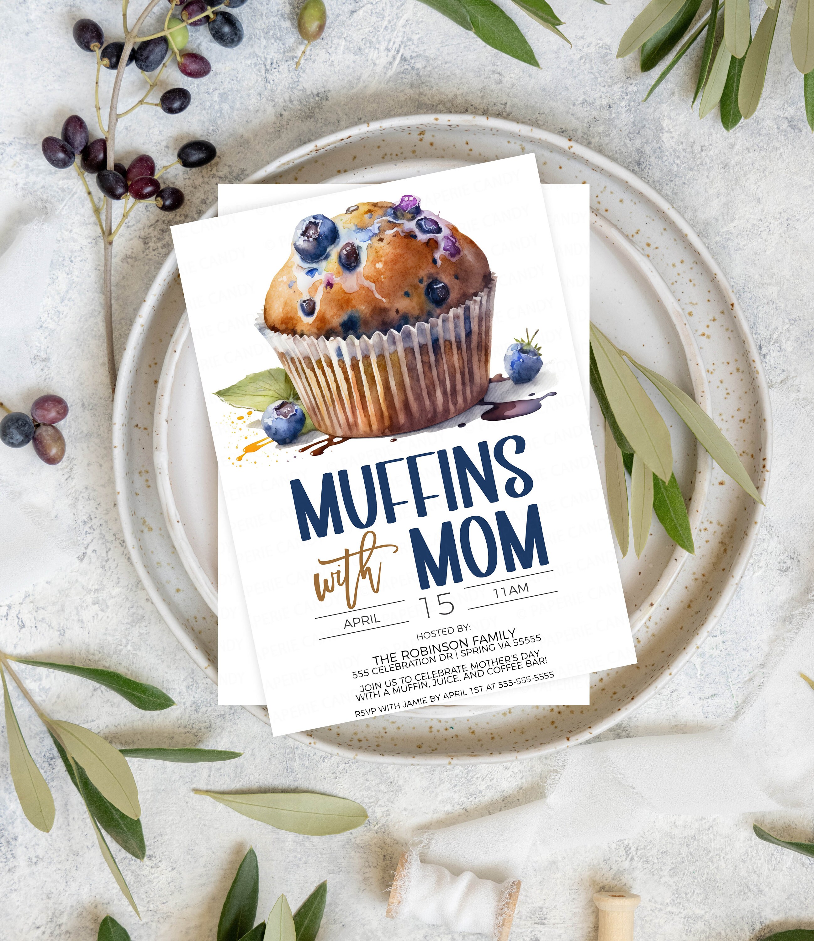 Muffins With Mom Invitation Mother's Day Muffin Invite - Etsy