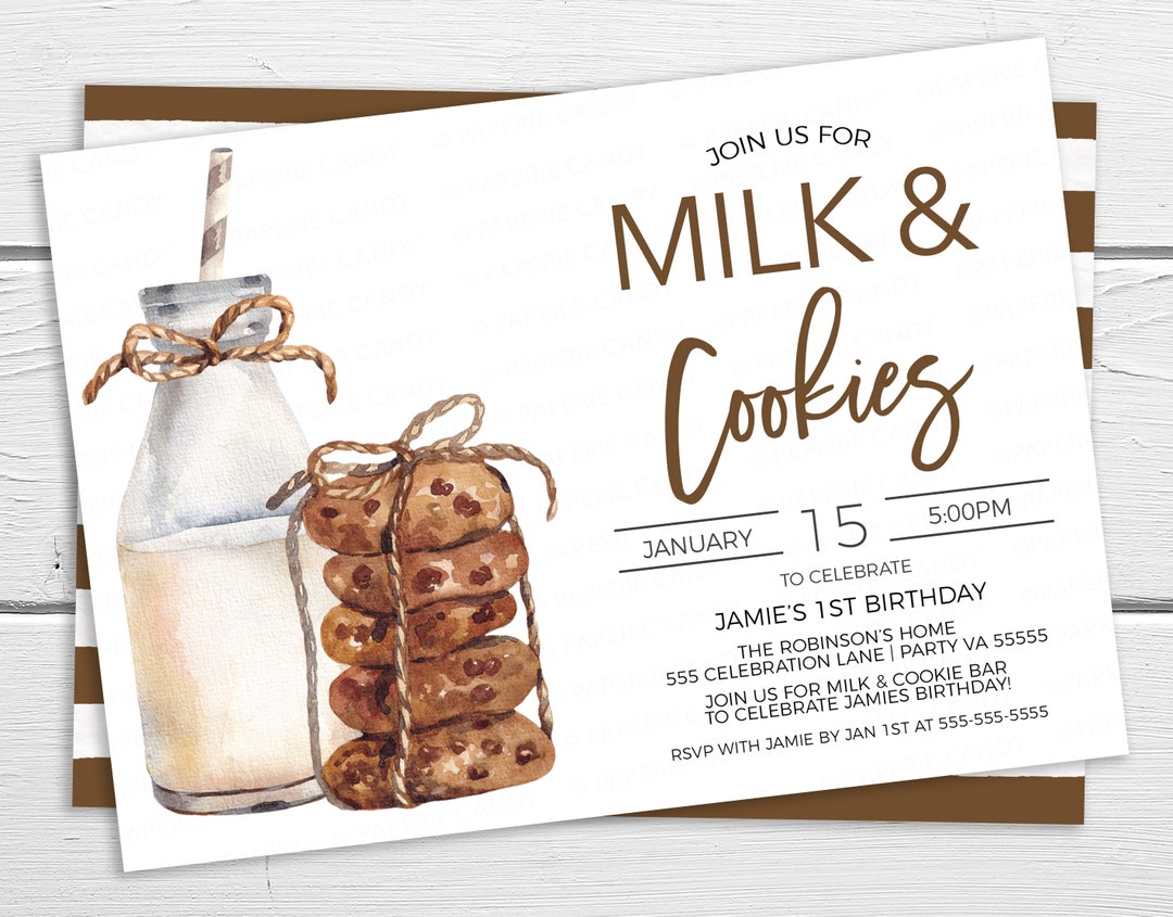 Milk and Cookies Party Invitation Milk & Cookie Invite Milk - Etsy