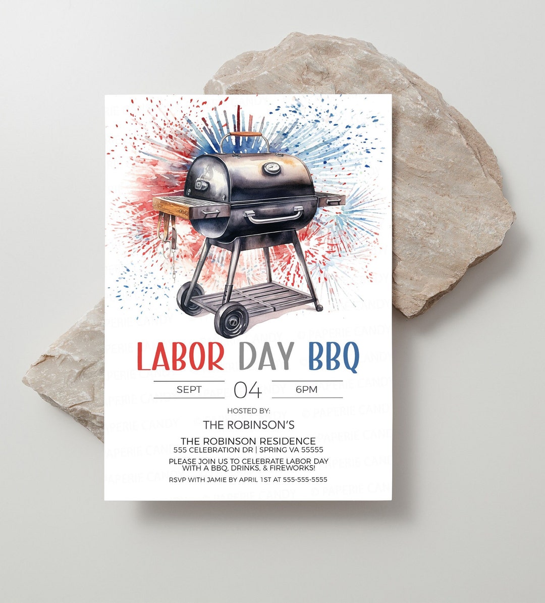 Labor Day BBQ Invitation, Labor Day BBQ Party Invite, Labor Day Cookout ...