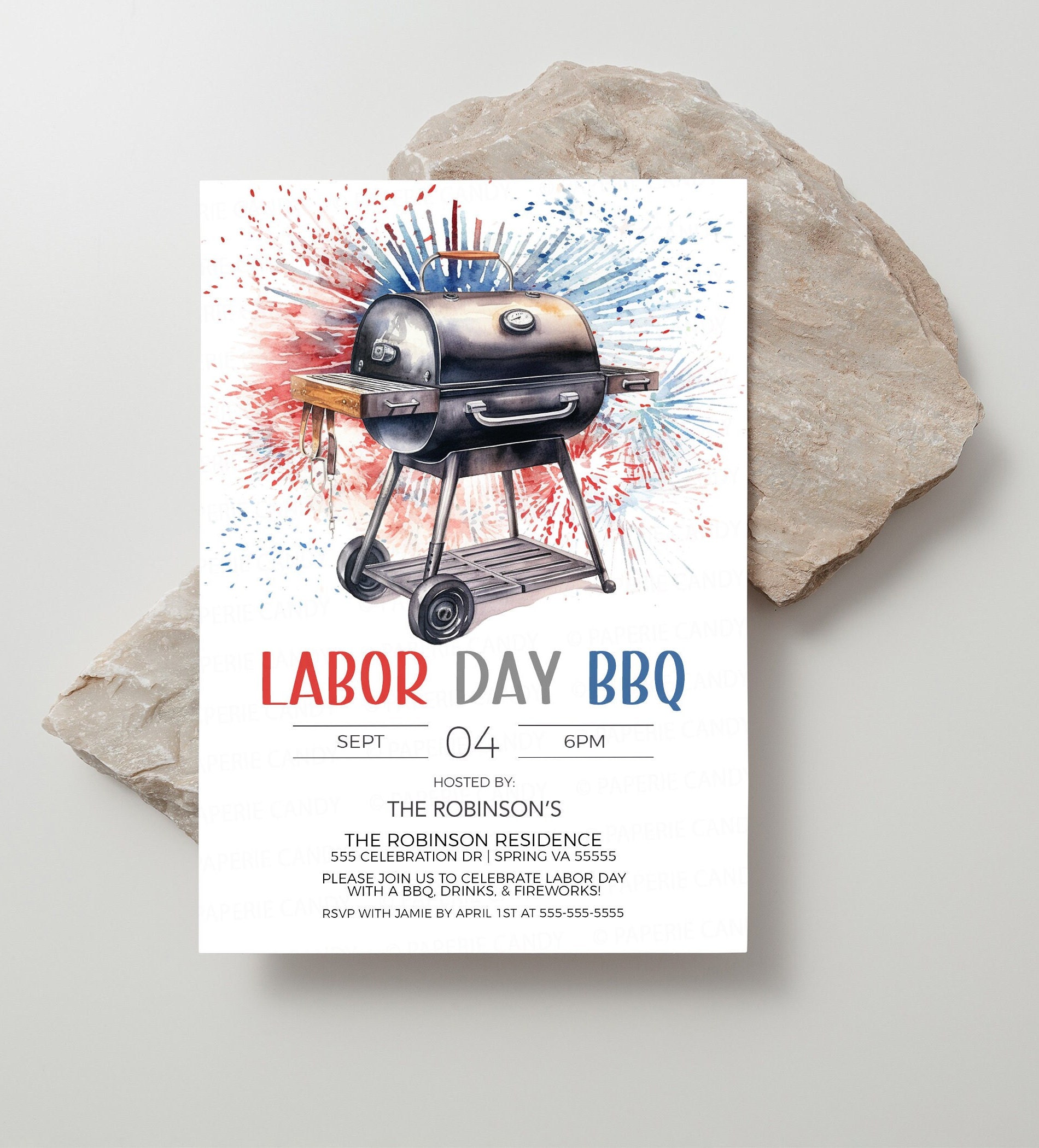 Labor Day BBQ Invitation, Labor Day BBQ Party Invite, Labor Day Cookout ...