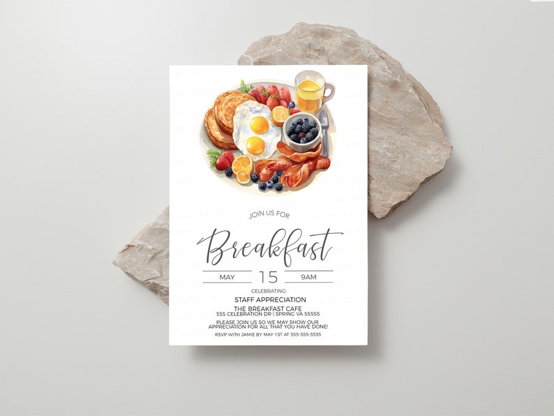 Breakfast Invitation Staff Employee Appreciation Breakfast - Etsy