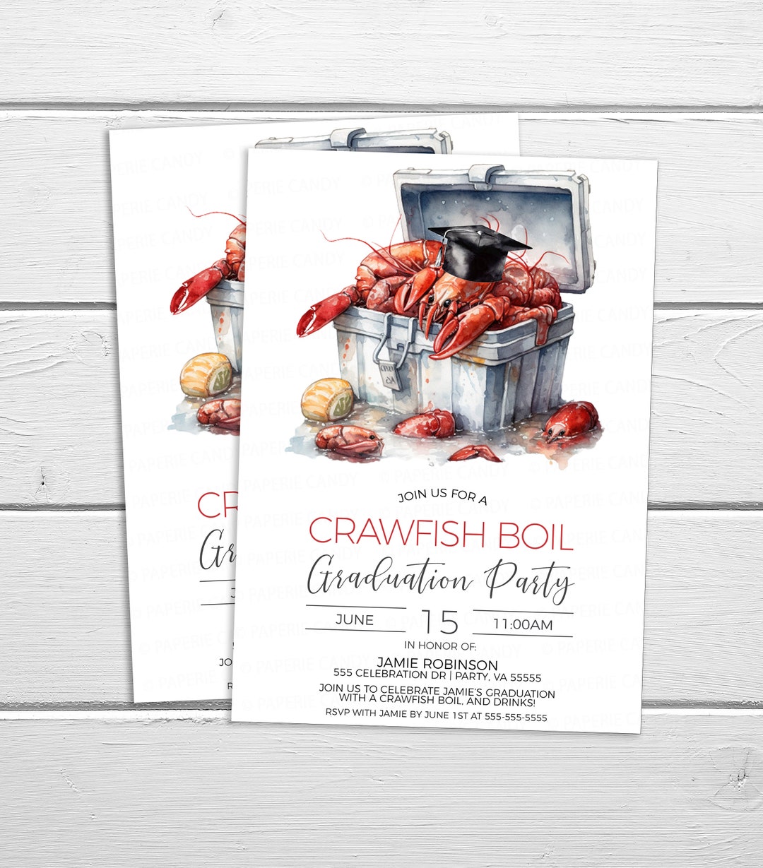 Crawfish Boil Graduation Invitation Crawfish Boil Grad - Etsy