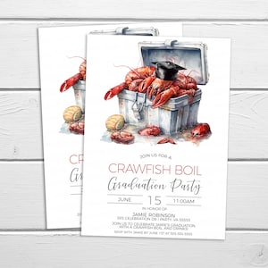 Crawfish Boil Graduation Invitation, Crawfish Boil Grad Invite ...