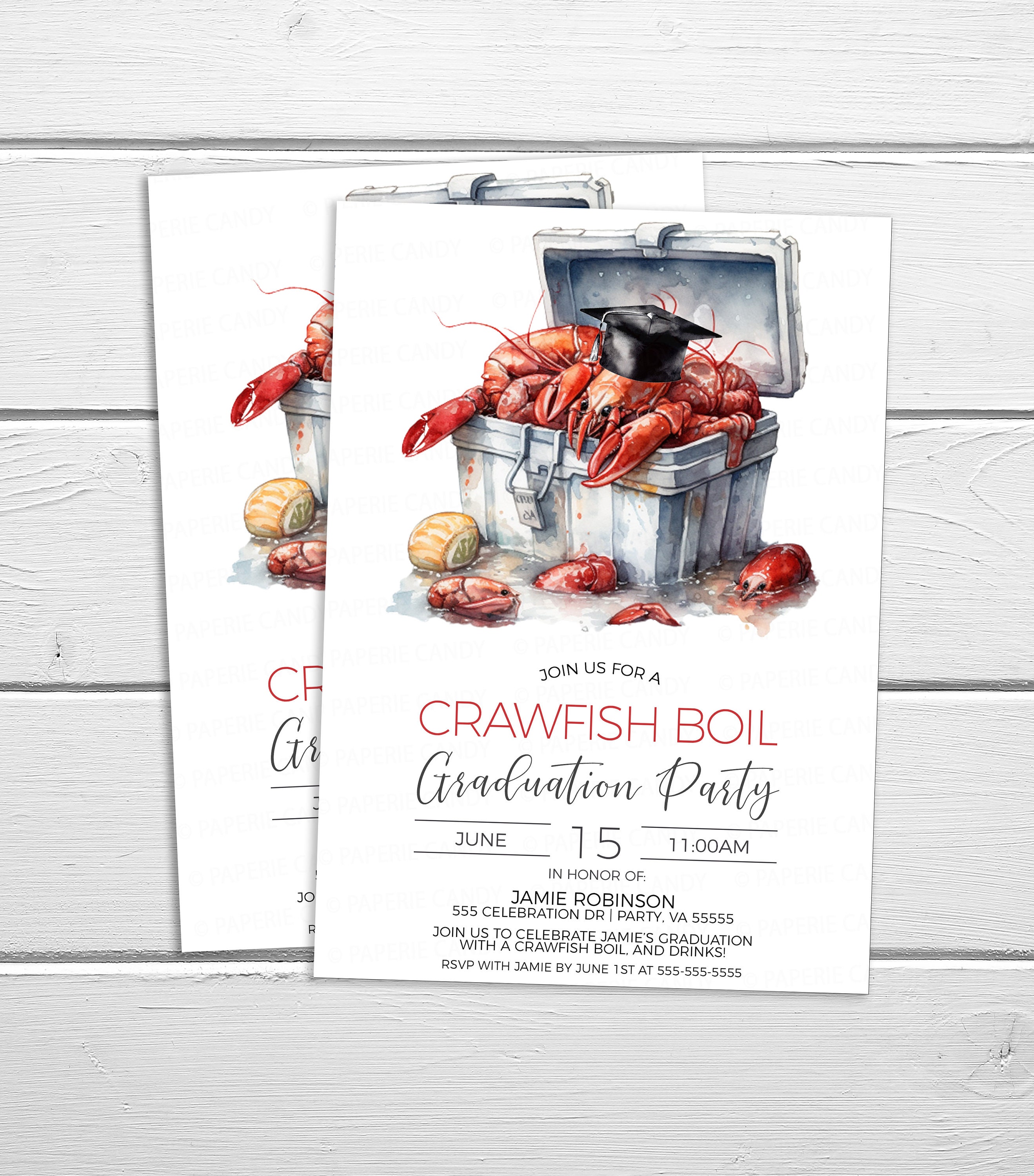 Crawfish Boil Graduation Invitation Crawfish Boil Grad - Etsy