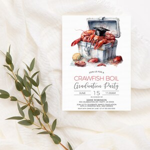 Crawfish Boil Graduation Invitation, Crawfish Boil Grad Invite ...