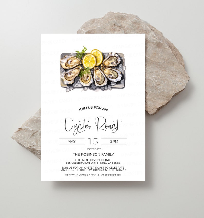 Oyster Roast Invitation, Oyster Roast Invite, Couples Wedding Bridal ...