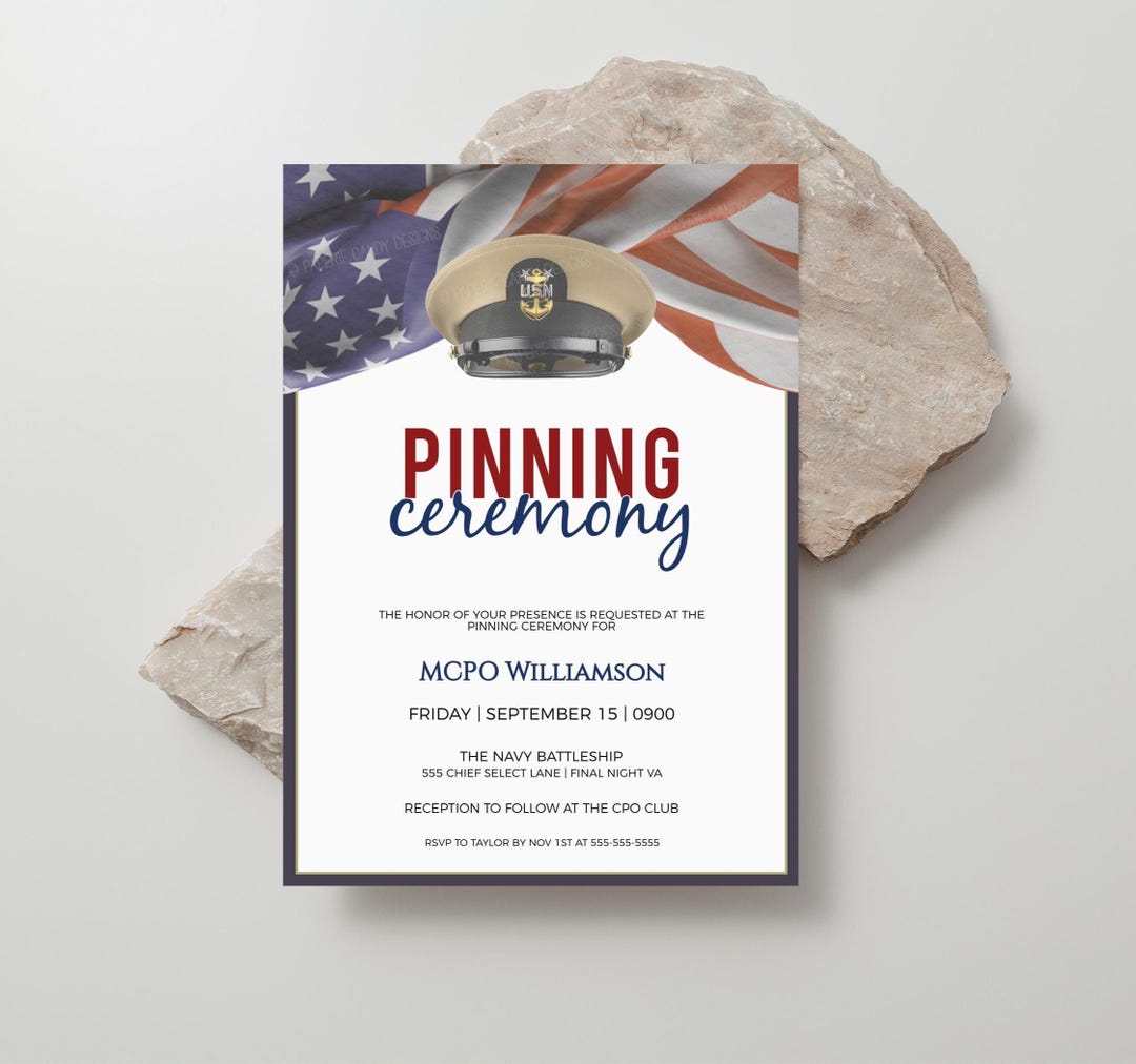 Editable MCPO Pinning Ceremony Invitation, E9 Master Chief Petty ...