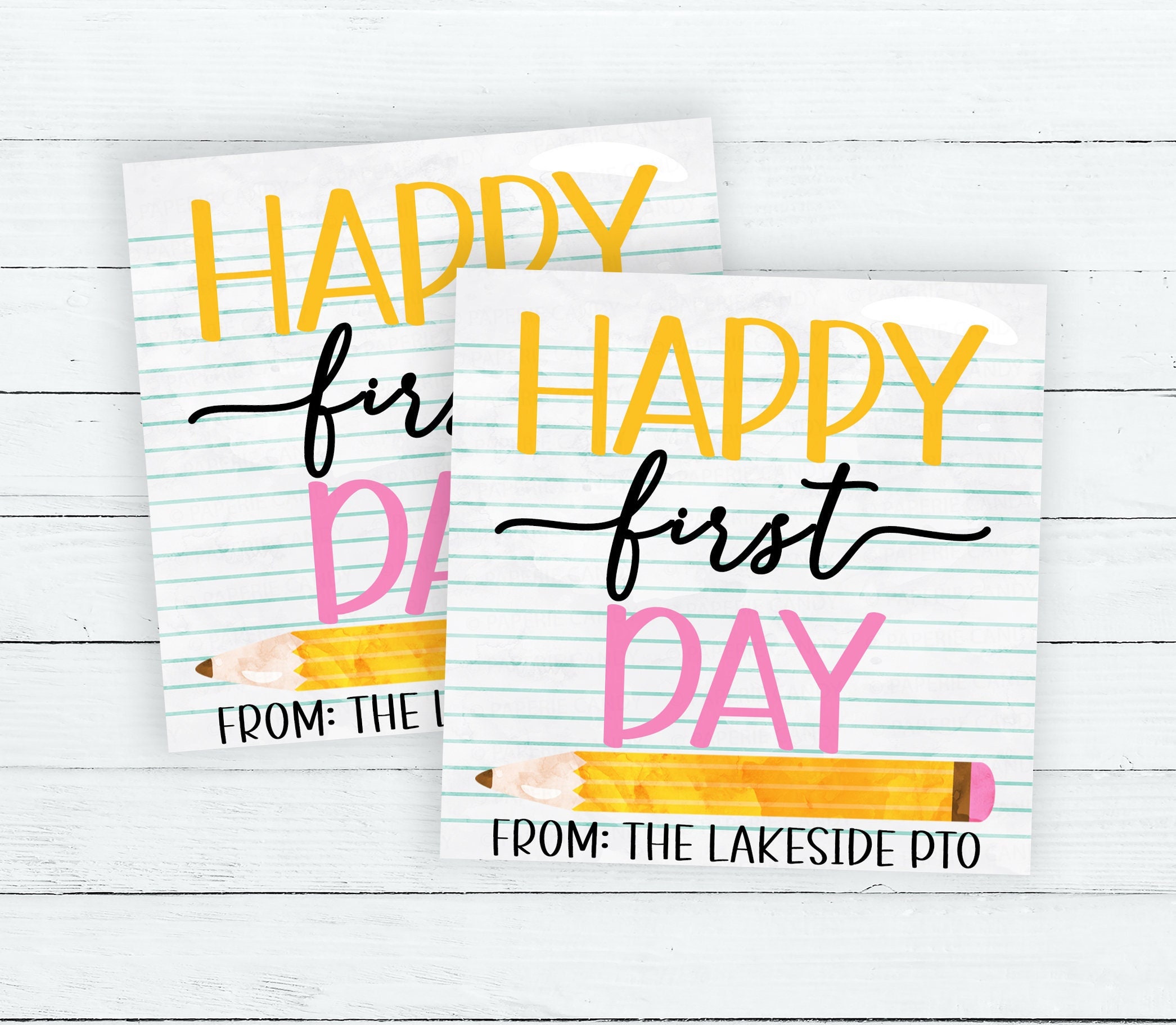 Happy First Day Gift Tag, Back to School, First Day Label, Gift for ...
