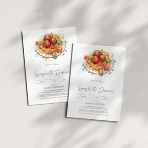 Spaghetti Invitation, Spaghetti Invite, Italian Pasta Dinner, Rehearsal ...