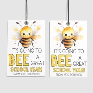 Bee Back to School Gift Tag, First Day, Going to Bee A Great School ...