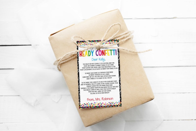 Editable Back to School Ready Confetti First Day Jitters - Etsy