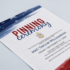 Editable CPO Pinning Ceremony Invitation, Chief Petty Officer Select ...